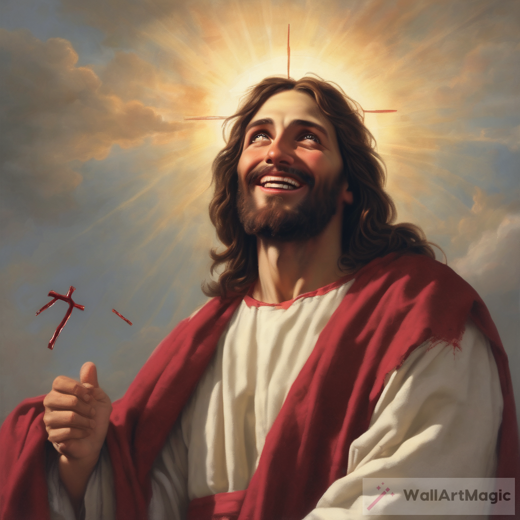 Eternal Love: Jesus Smiling from the Cross | WallArtMagic